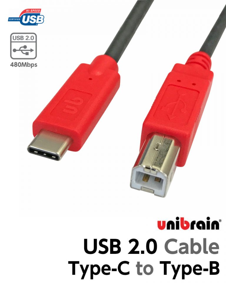 unibrain社の、USB C----USB2.0B端子への変換ケーブルの世界最高峰！